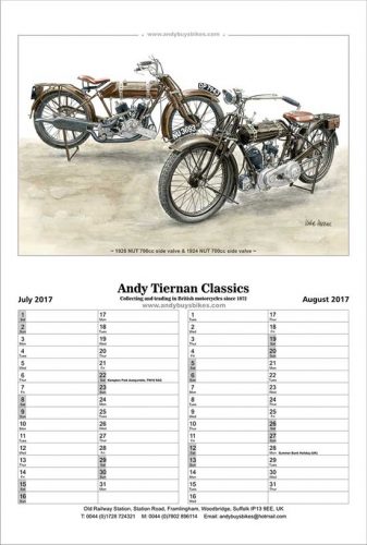 Andy Tiernan Calendar by Mike Harber - Motorcycle Classics